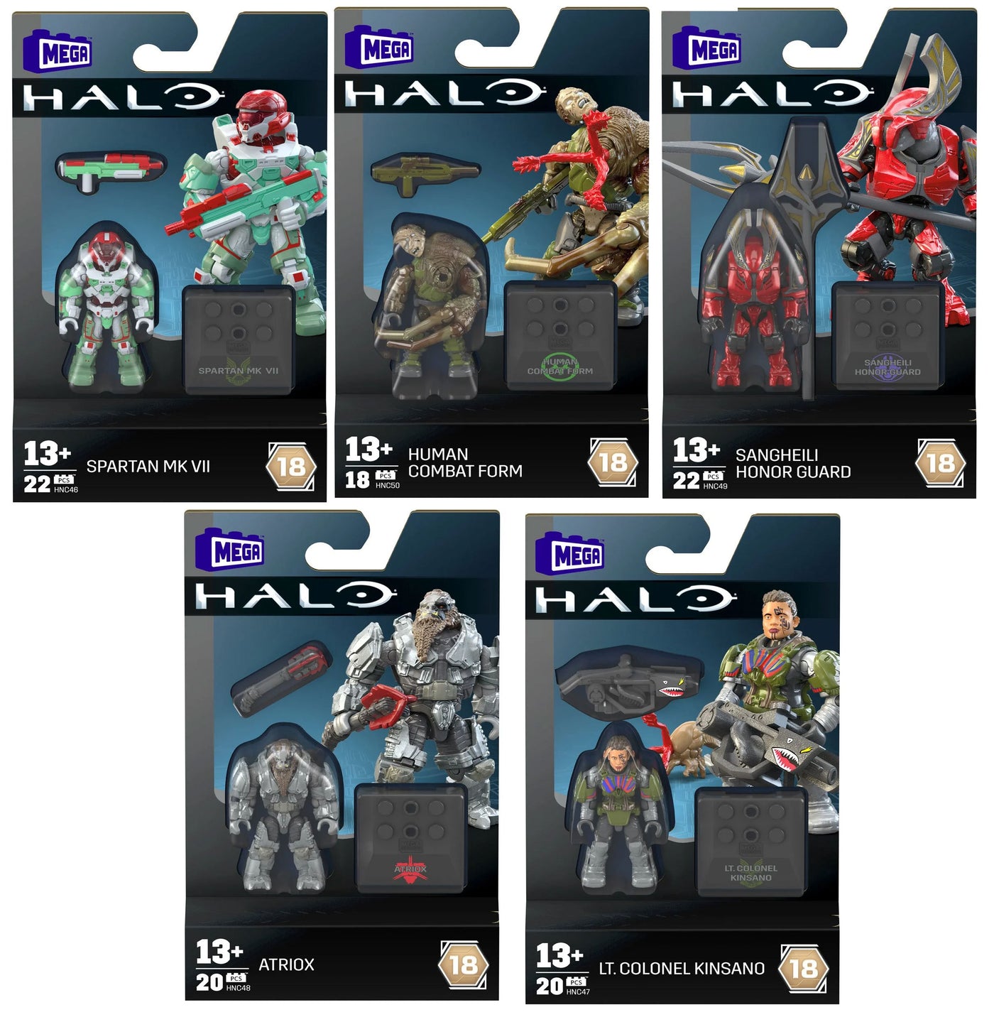 Complete HALO Mega Construx Heroes (Series 18) Figure Pack Collection ...