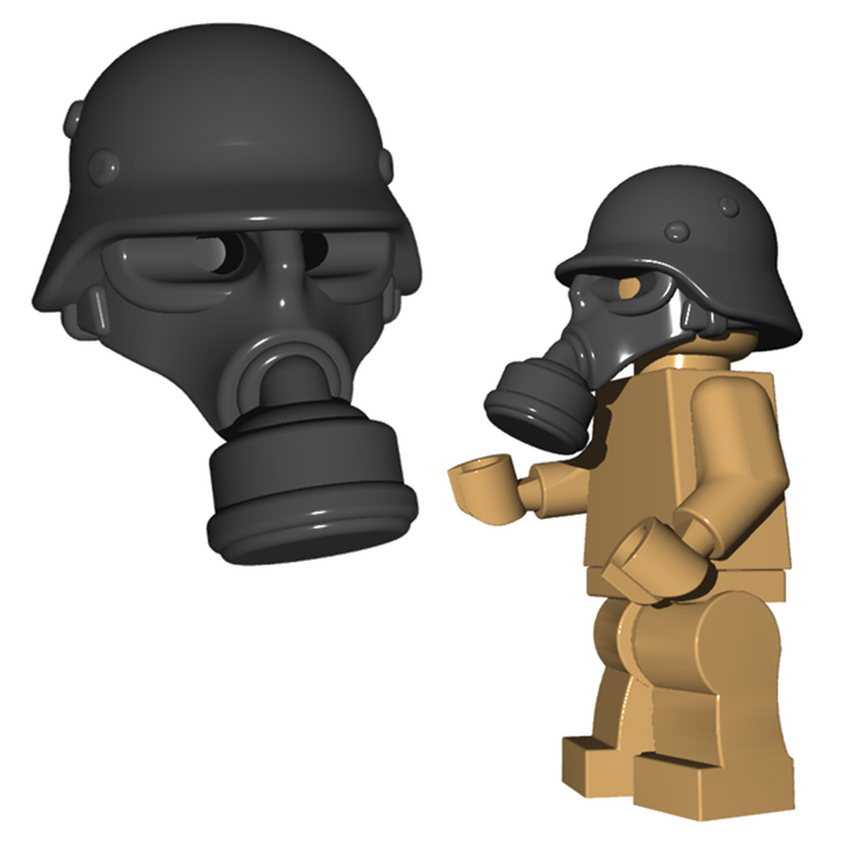 German Gas Mask for LEGO Minifigure - LEGO Compatible (Brick Warriors ...