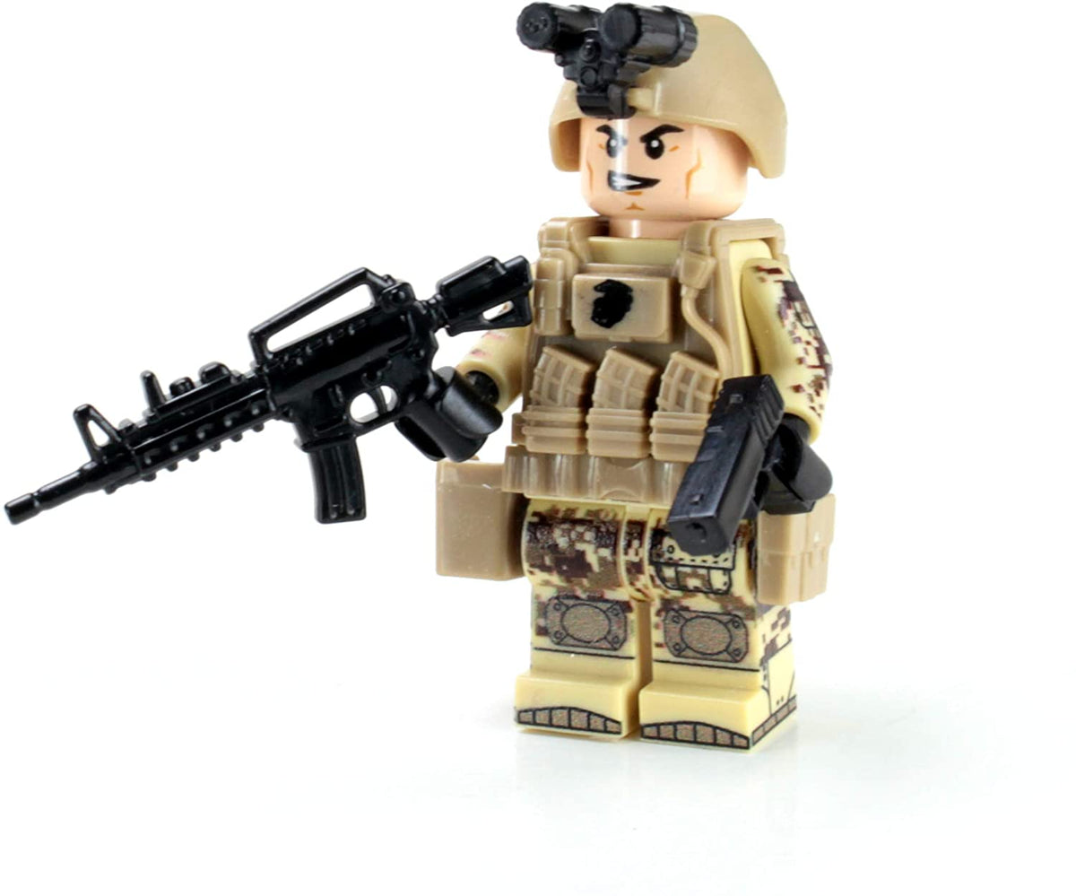 Marine Corps Infantry Desert MARPAT Soldier Minifig made with LEGO par ...